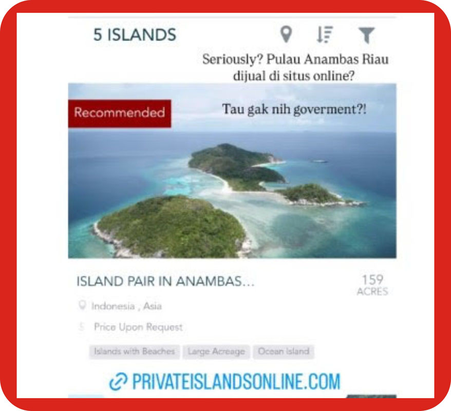 Lima Pulau di Indonesia Dijual di Online, Dua Pulau Berada di Kepri ...